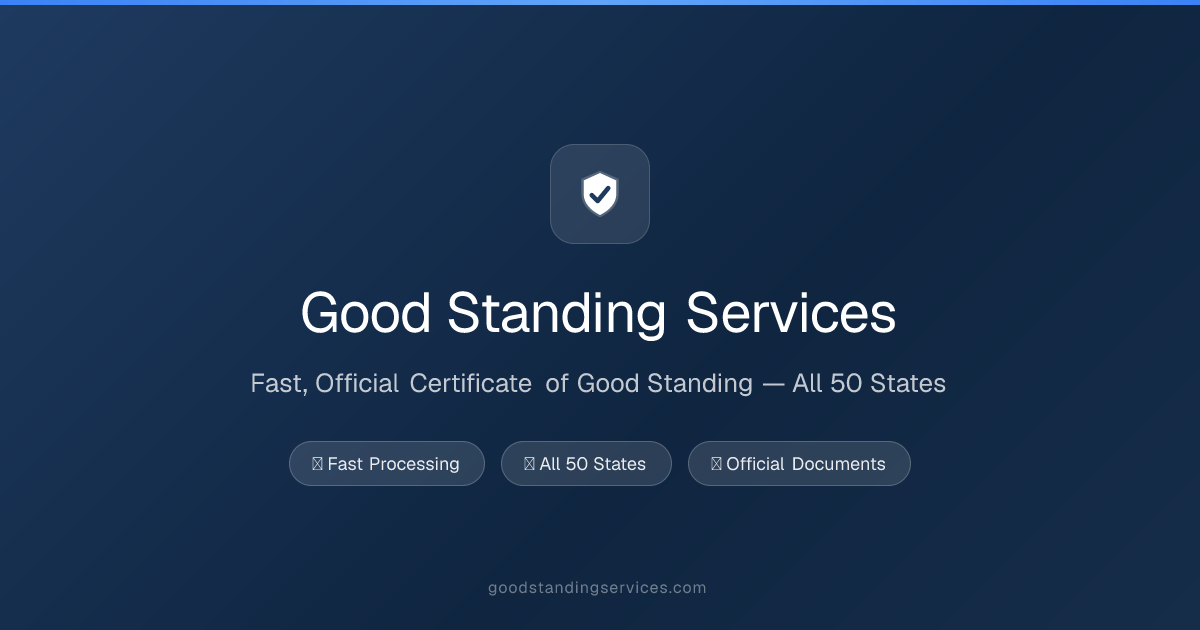 Certificate of Good Standing | Order Online